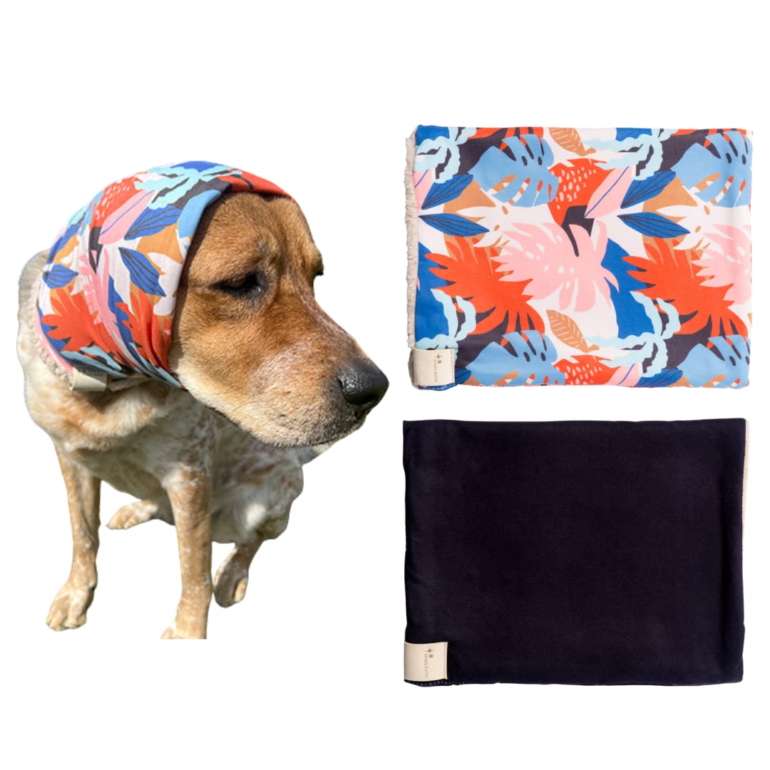 Simply Stellar - Snoods for Dogs, No Flap Ear Wraps for Dogs, Quiet Ears for Dogs, Dog Ear Covers for Bath, Dog Ear Protection, Dog Ear Cover, Dog Snood, Soft Fleece Lining, Set of 2 (Small)