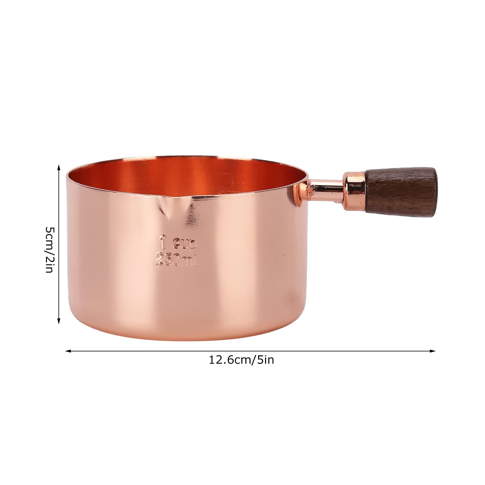 Small Saucepan with Pour Spout, 2PCS 5in Nonstick Sauce Pan with Wood Handle Stainless Steel Saucepan Pot Mini Saucepan Sauce Pot Milk Pot Soup Pan Tea Pan Induction Saucepan Small Pot for Home