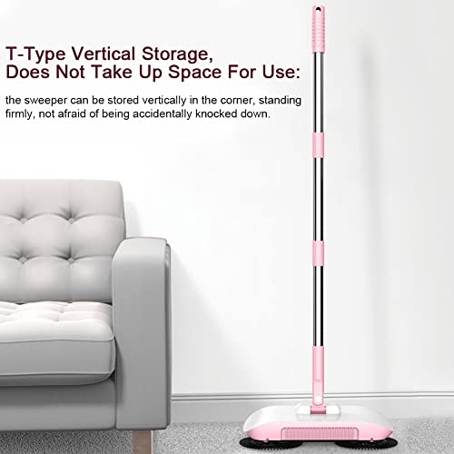 Leftwei Carpet Sweeper, Household Hand Push Sweeper Mini Hand Push Sweeper Mop Carpet Broom Dustpan for Homes Dormitories Apartments Hotels Office Buildings (Pink), LEFTWEI1PYFAZE0GG-12