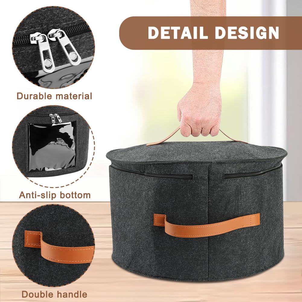 QQNYJS Hat Box Hat Storage Box Hat Boxes with S Hook for Women Storage & Men Foldable Hat Storage Boxes FoldableTravel Cap Boxes Collapsible Cowboy Hat Organizer