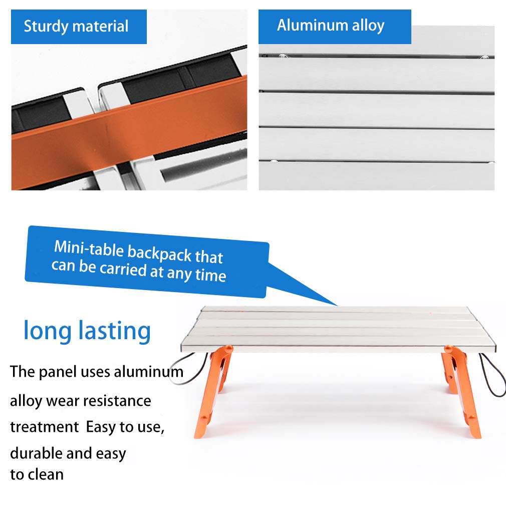 F&W SYN Ultralight Solid Portable Aluminum Camping Table Mini Sized Compact Adjustable Outdoor Folding Beach Table for BBQ, Picnic, Camping, Travel, Hiking(GYYE)