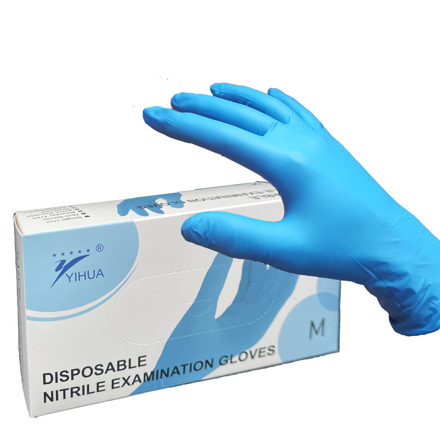 Disposable Nitrile Gloves with Finger tip textured Grip Resistant to Chemical, Acid, Oil, 4 Mil Thickness (100, Large)