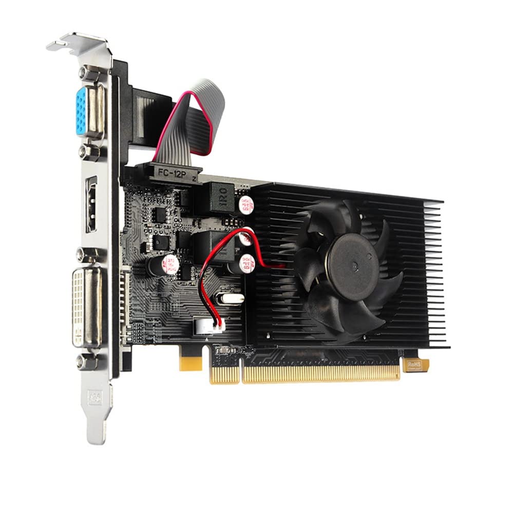 Hopbucan HD7450 Graphics Card 64Bit 2GB GDDR3 PCI-E 2.0 X16 HDMI-Compatible VGA DVI-I Video Card for AMD Radeon HD 7450 2G 64 Bit