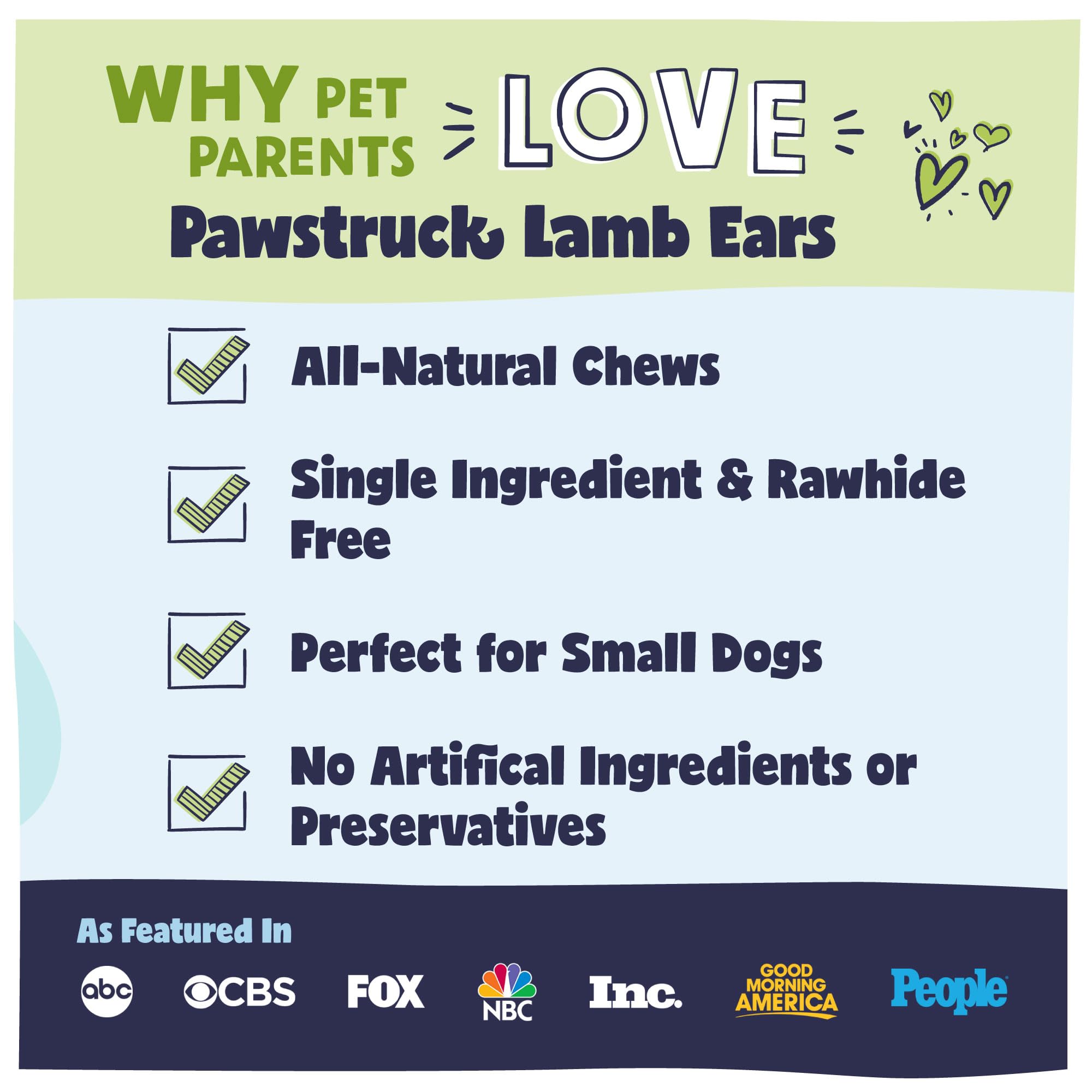 Pawstruck Natural Lamb Ears Chew Treats for Small & Medium Dogs - Healthy Low Fat, No Artificial Preservatives, Single Ingredient, Highly Digestible Animal Ear - 10 Count - Packaging May Vary