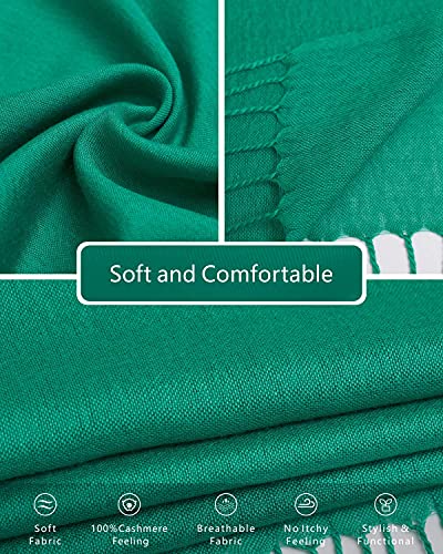 EURKEA Women's Scarf Pashmina Silky Soft Shawls Wraps Stole for Evening, Wedding and Gift, Green