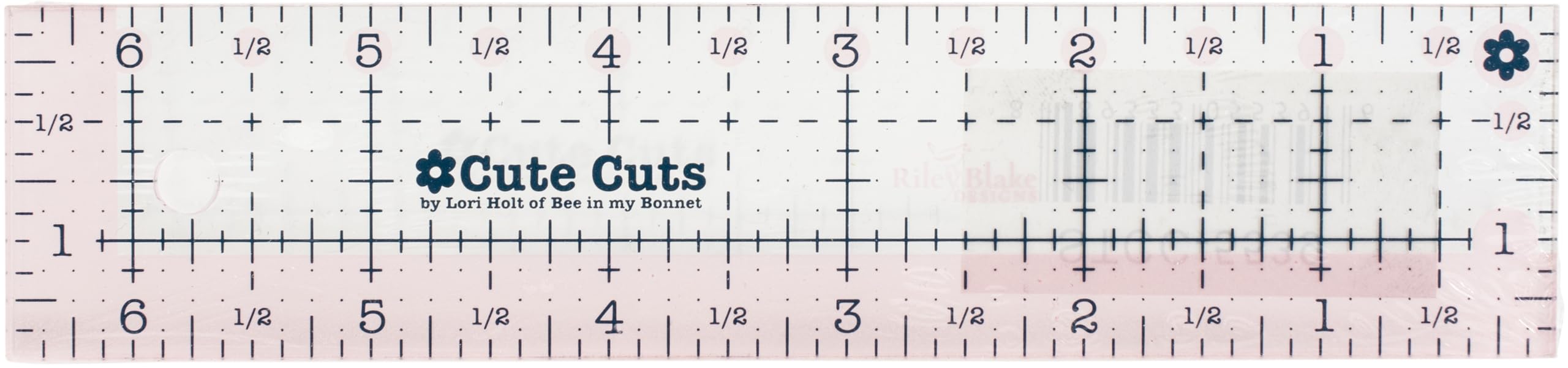RILEY BLAKE DESIGNS Riley Blake Cute Cuts Ruler 1.5"X6.5", White