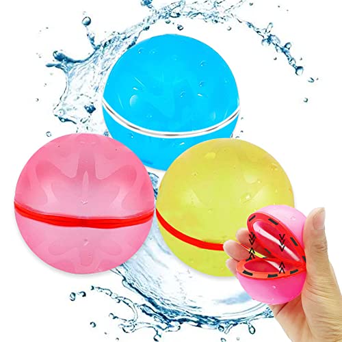 FA FIGHTART 3pcs Magnetic Water Balloon Bomb Splash Balls Self Sealing Quick Fill Silicone Reusable Pool Party Game Summer