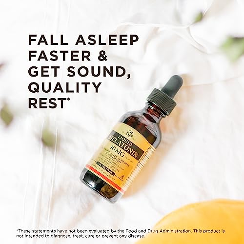SOLGAR Liquid Melatonin 10 mg, Natural Black Cherry Flavor - 2 fl oz - Helps Normal Circadian Rhythm - Great for Jet Lag - Vegan, Gluten & Dairy Free, Kosher - 59 Servings
