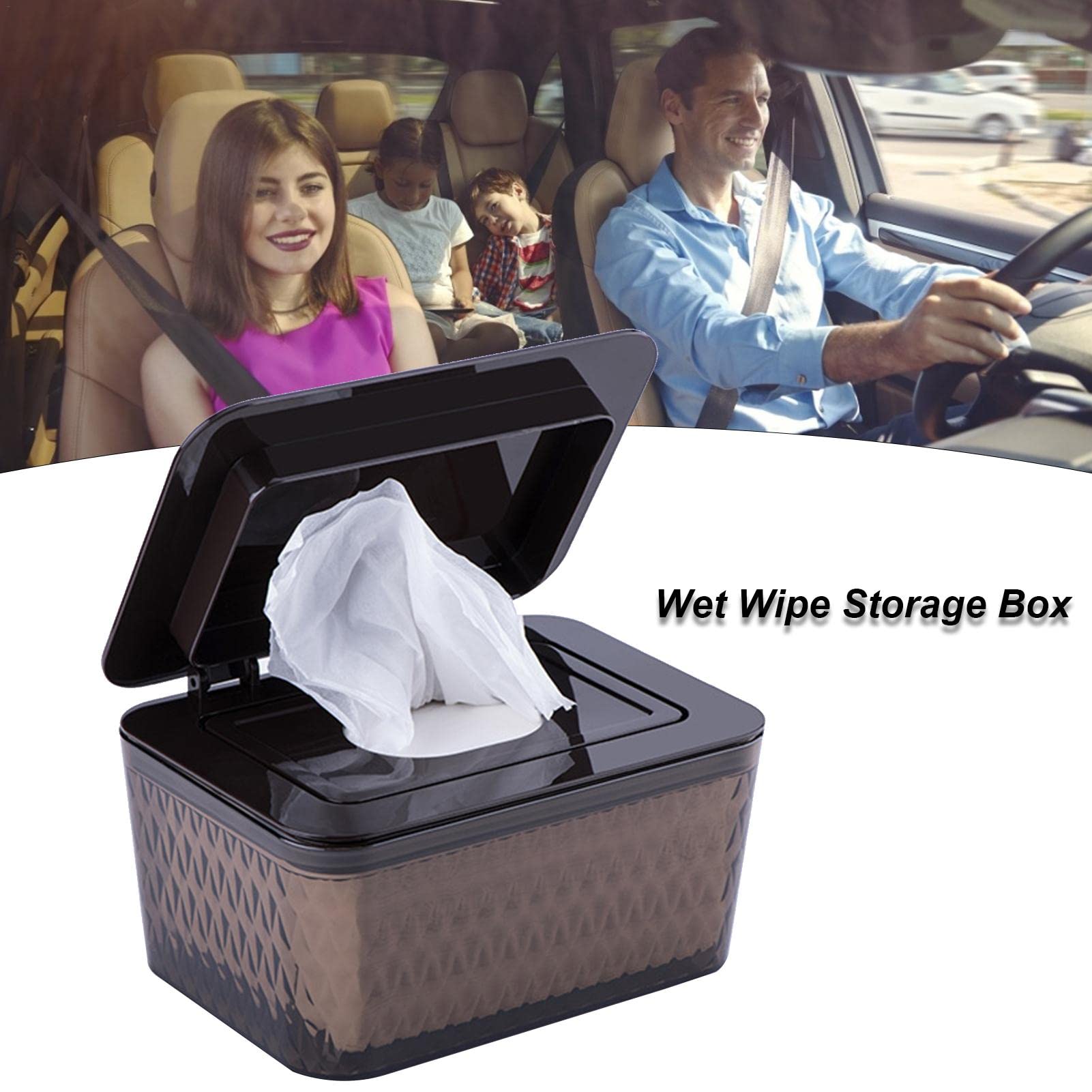 Wipes Dispenser, Wipes Holders, Baby Wipes Case with Lid, Removable Wet Tissues Case Flushable Bathroom Storage Wipe Box, Keep Wipes Fresh