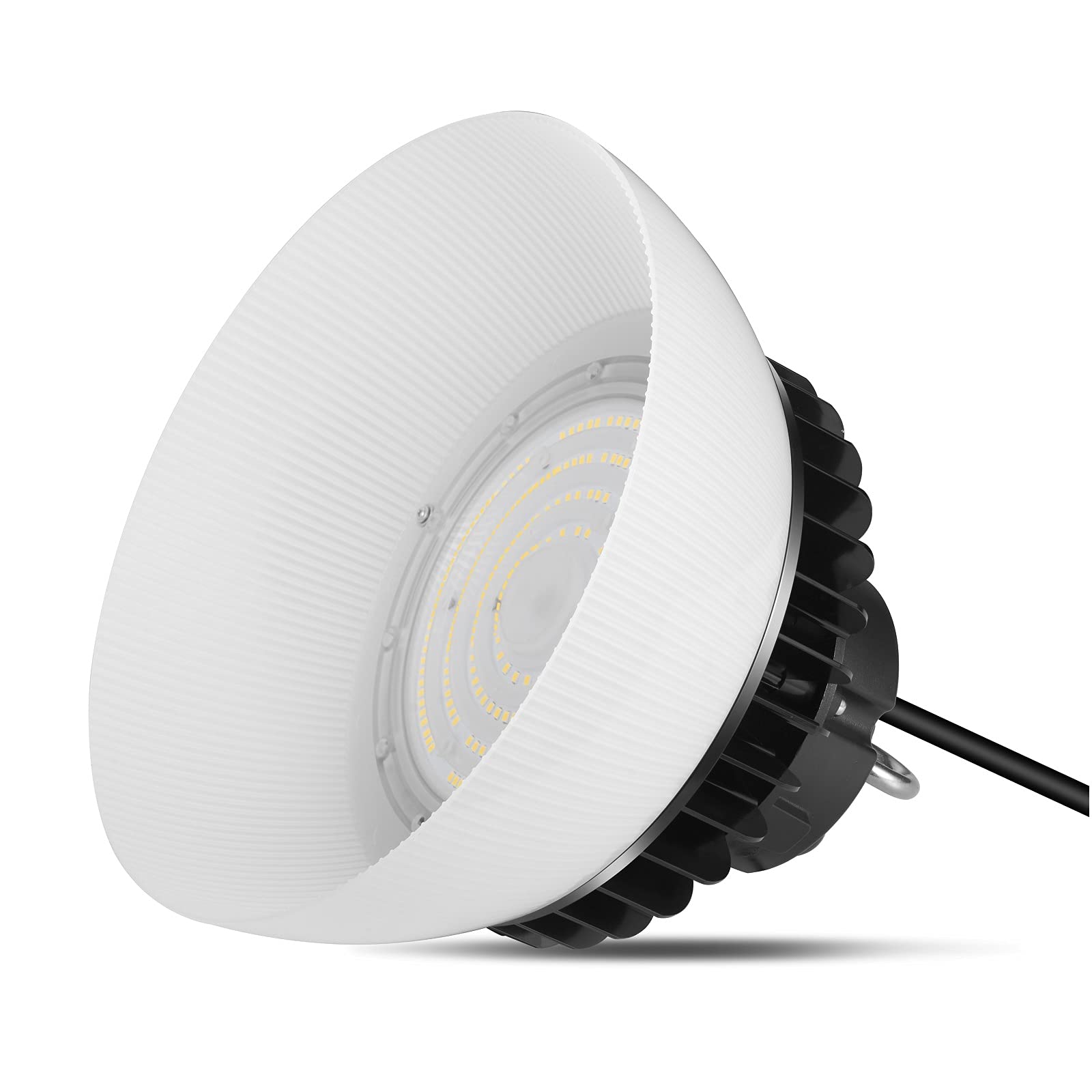 GRANDLUMEN 100W LED High Bay UFO Light, ETL Certified, 5000K Daylight White, LED Warehouse Lighting with PC Reflector