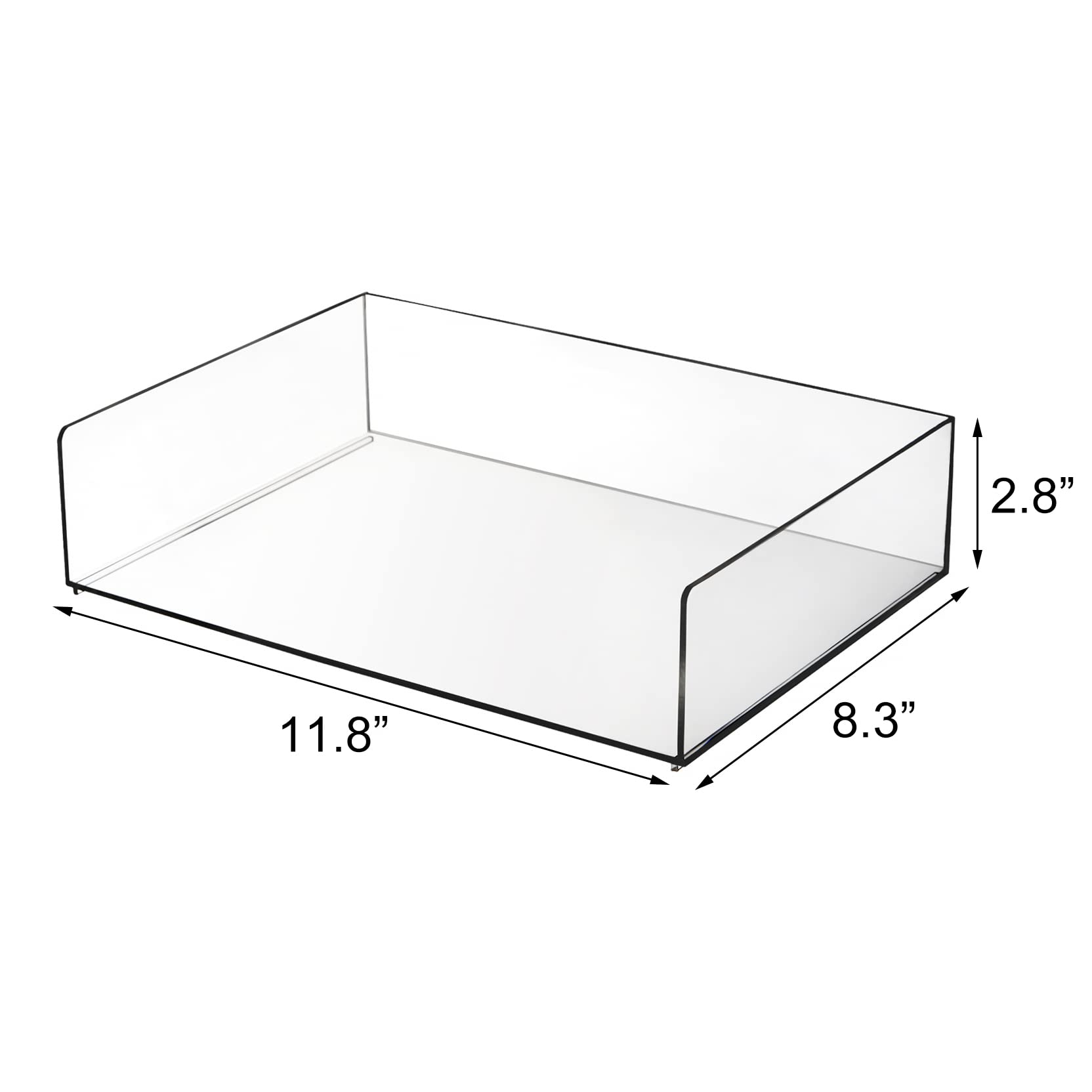 Elsjoy Set of 2 Acrylic File Tray, 2-Tier Stackable Letter Tray Clear Desktop File Organizer Paper Holder for Documents, Books, Magazine, Office, School