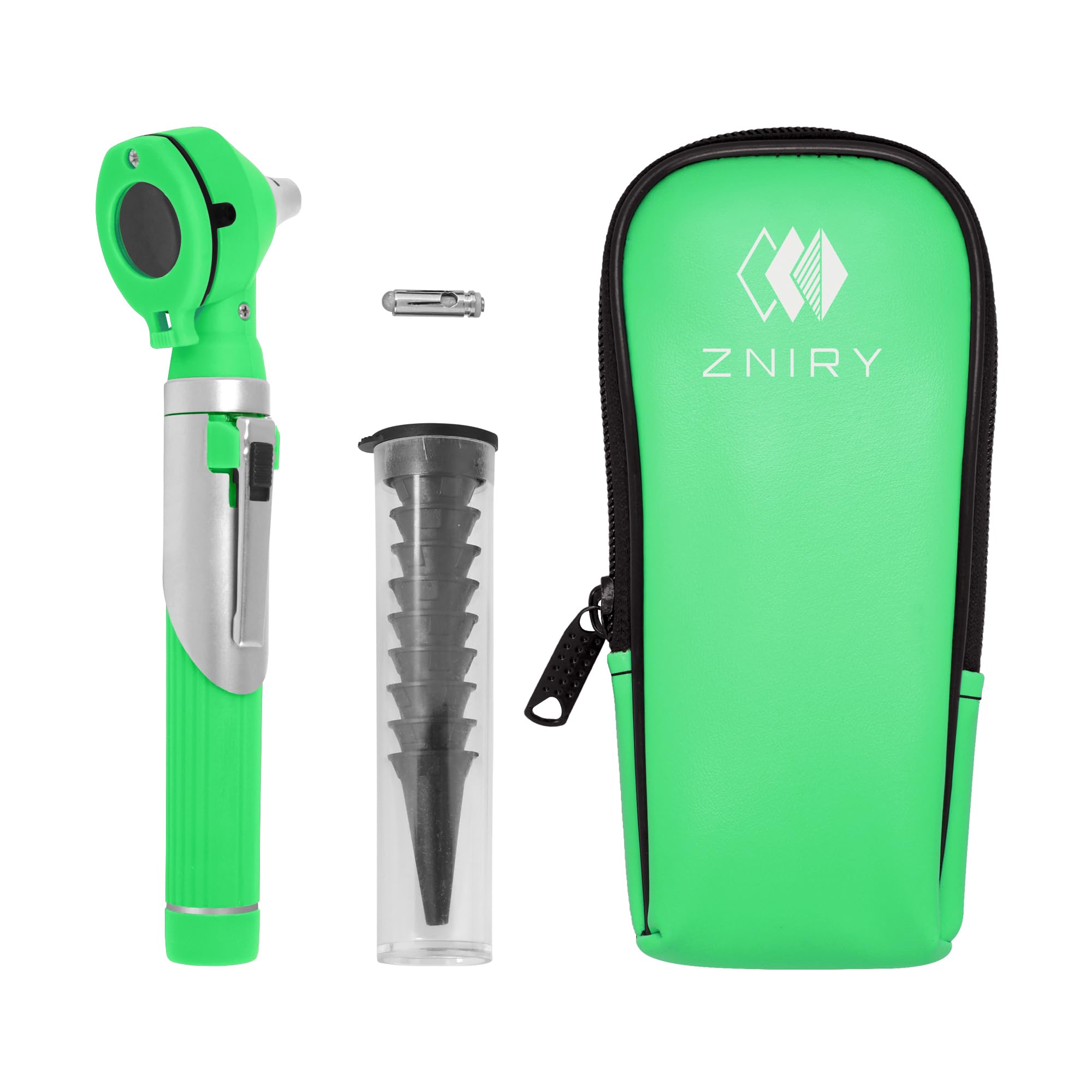 Zniry Mini Otoscope - Ear Scope with Light, Ear Infection Detector Mini Otoscope - Portable Ear Light and Exam Kit for Home Use - 3X Magnifying Fiber Optic Scope (Grey)