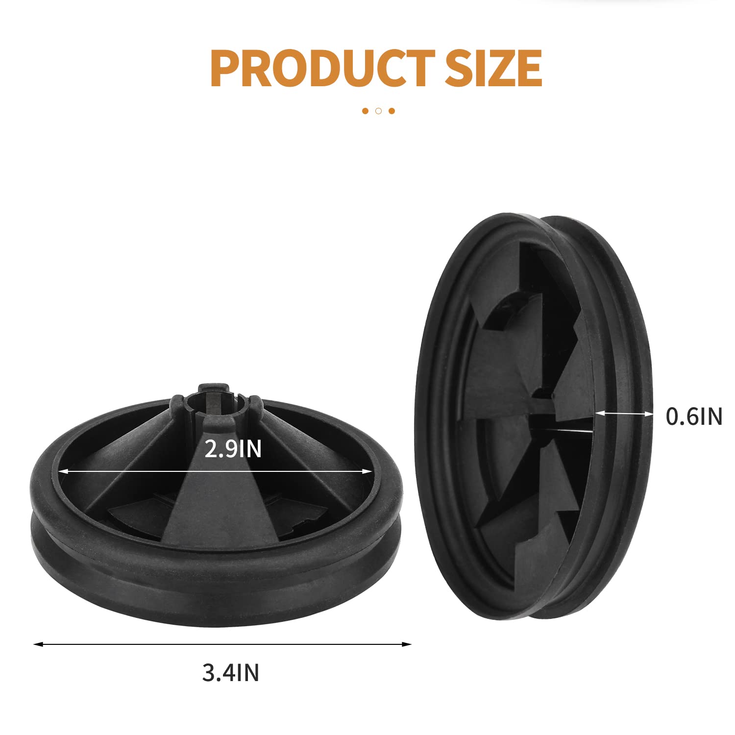Garbage Disposal Splash Guard, Upgraded EPDM Rubber 3 3/8" for InSinkErator Evolution Series QCB-AM Kitchen Sink Baffle Drain Cover Removable Quiet Collar Insert Parts