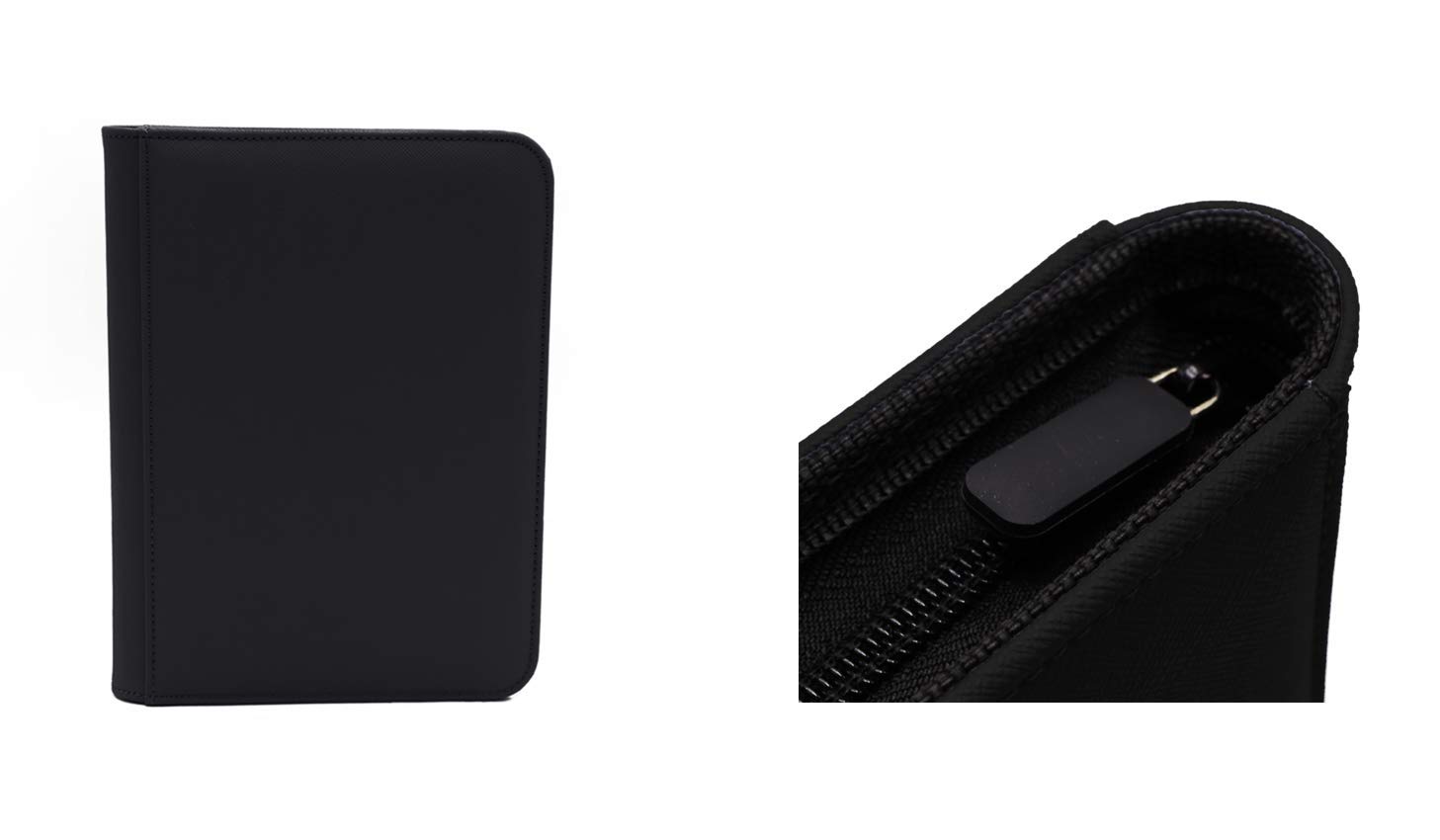 Dex Protection Padded Zipper Binder 4 | 160 Card Storage Capacity | 20 Side Loading Paged Included 4 Card Layout | Zipper Closure | Smooth Matte Padded Finish | Velvet Lined Interior