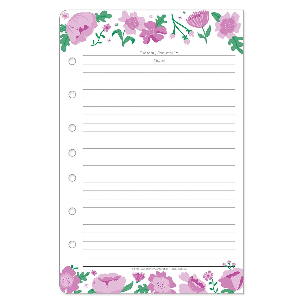 FranklinCovey - Flora Two Page Per Day Ring-Bound Planner (Classic, Jan 2024 - Dec 2024)