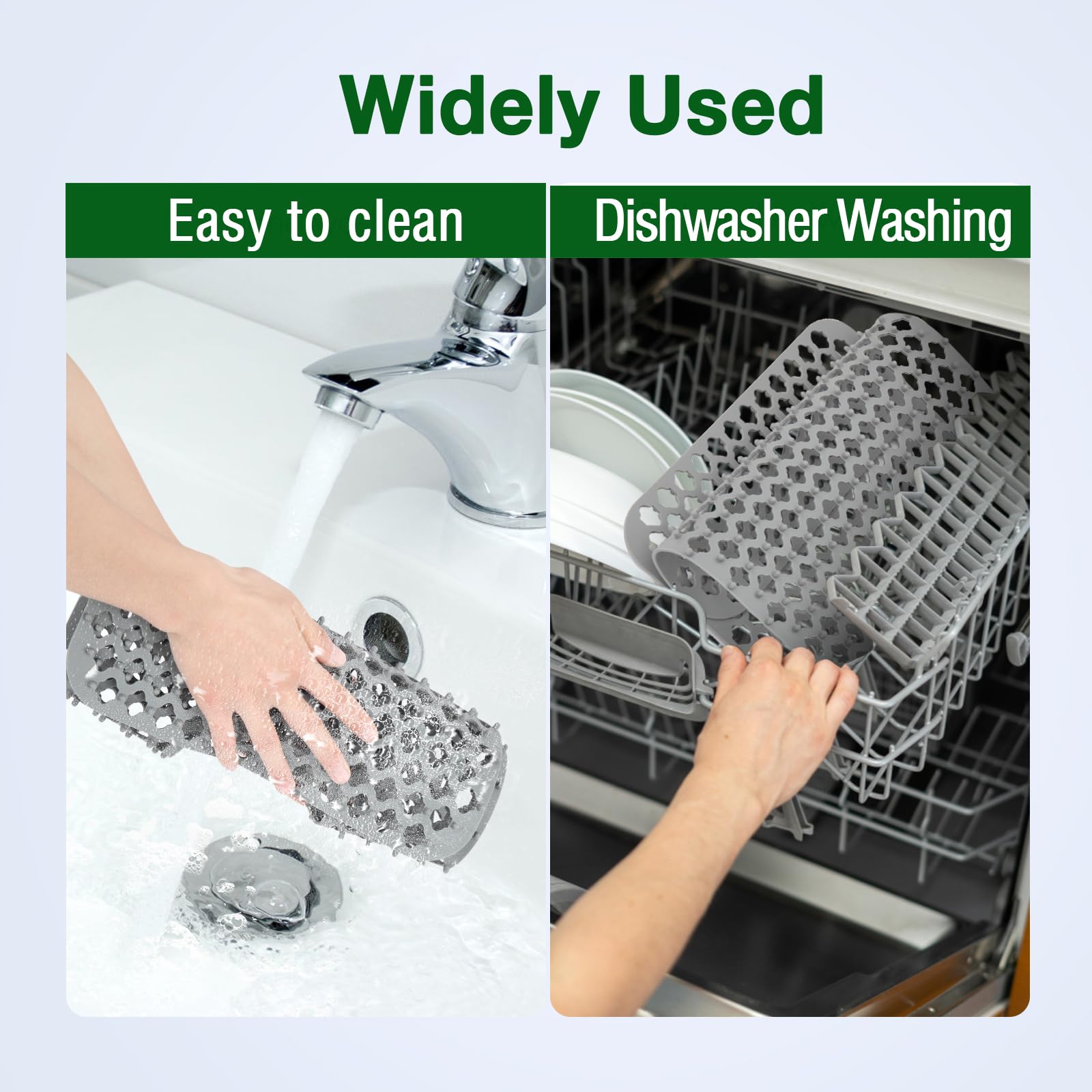 Sink Protector for Kitchen Sink,24.5''x12.9'' Silicone Sink Mat Grid Accessory for kitchen sink with Center Hole Nonslip Heat Resistant for Bottom of Farmhouse Stainless Steel Porcelain Sink