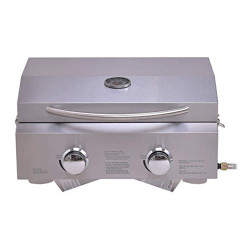 Thaweesuk Shop New 2 Burner Portable Stainless Steel BBQ Table Top Propane Gas Grill Outdoor Camp 22β x 18β x 15β