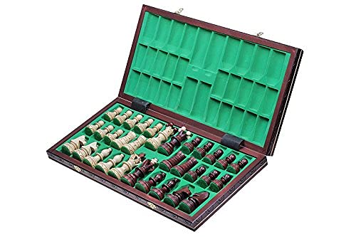 Handmade Chess Set European Ambassador with 21" Board and Hand Carved Chess Pieces