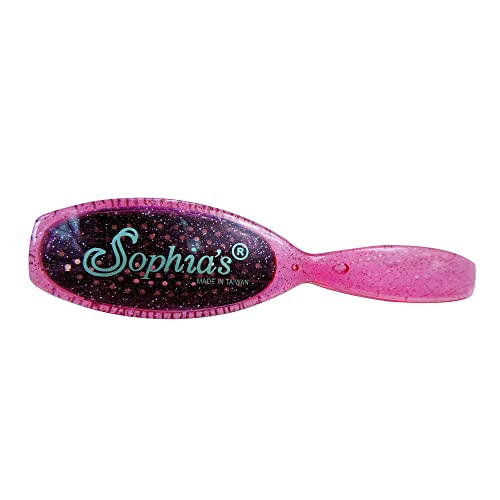 Sophia's Doll Hair Brush, Ideal for Dolls with Synthetic or Wig-Like Hair, Sized for Smaller Hands, in Glittery Hot Pink