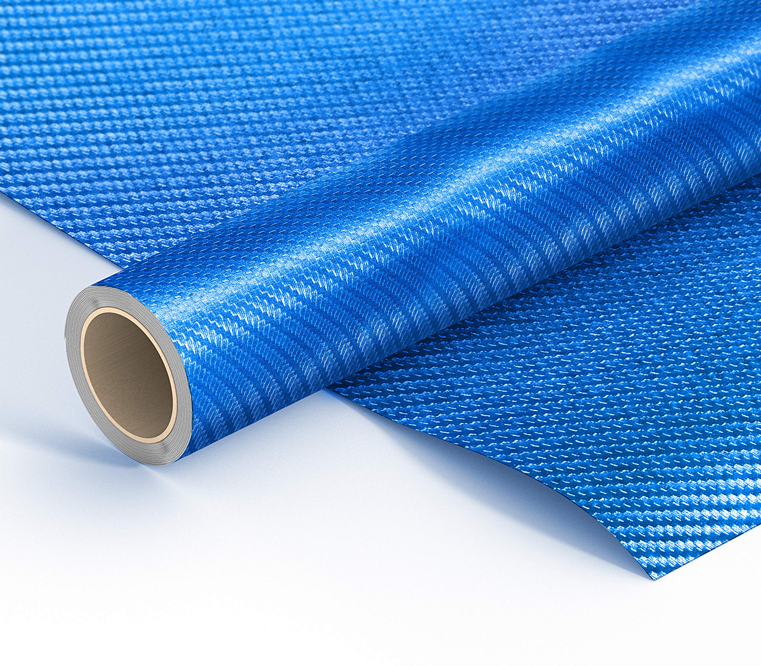VViViD Blue Metallic Carbon Fiber Weatherproof Faux Leather Finish Marine Vinyl Fabric (5ft x 54")