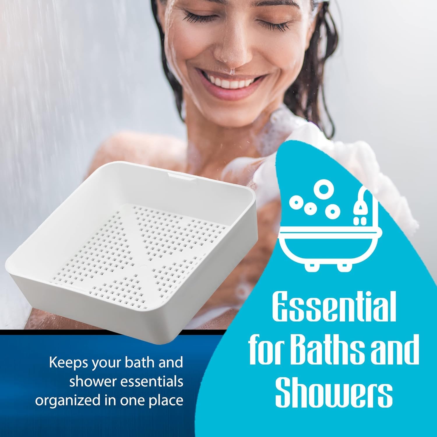 STEADYKLEEN - Military Shower Caddy - Portable, Fits Shower Shelves, Seats and Benches with Other Bathroom Must Haves, Mesh Shower Caddy Alternative, 8.5 x 2.5 inches