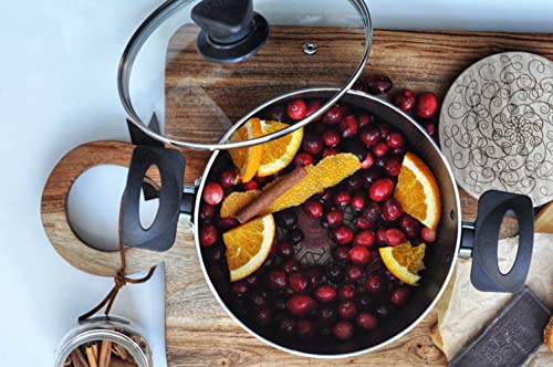 IMUSA USA 5 Quart Talent Master Line Nonstick Dutch Oven with Glass lid & Thermal Signal, Brown, (IMU-20077)