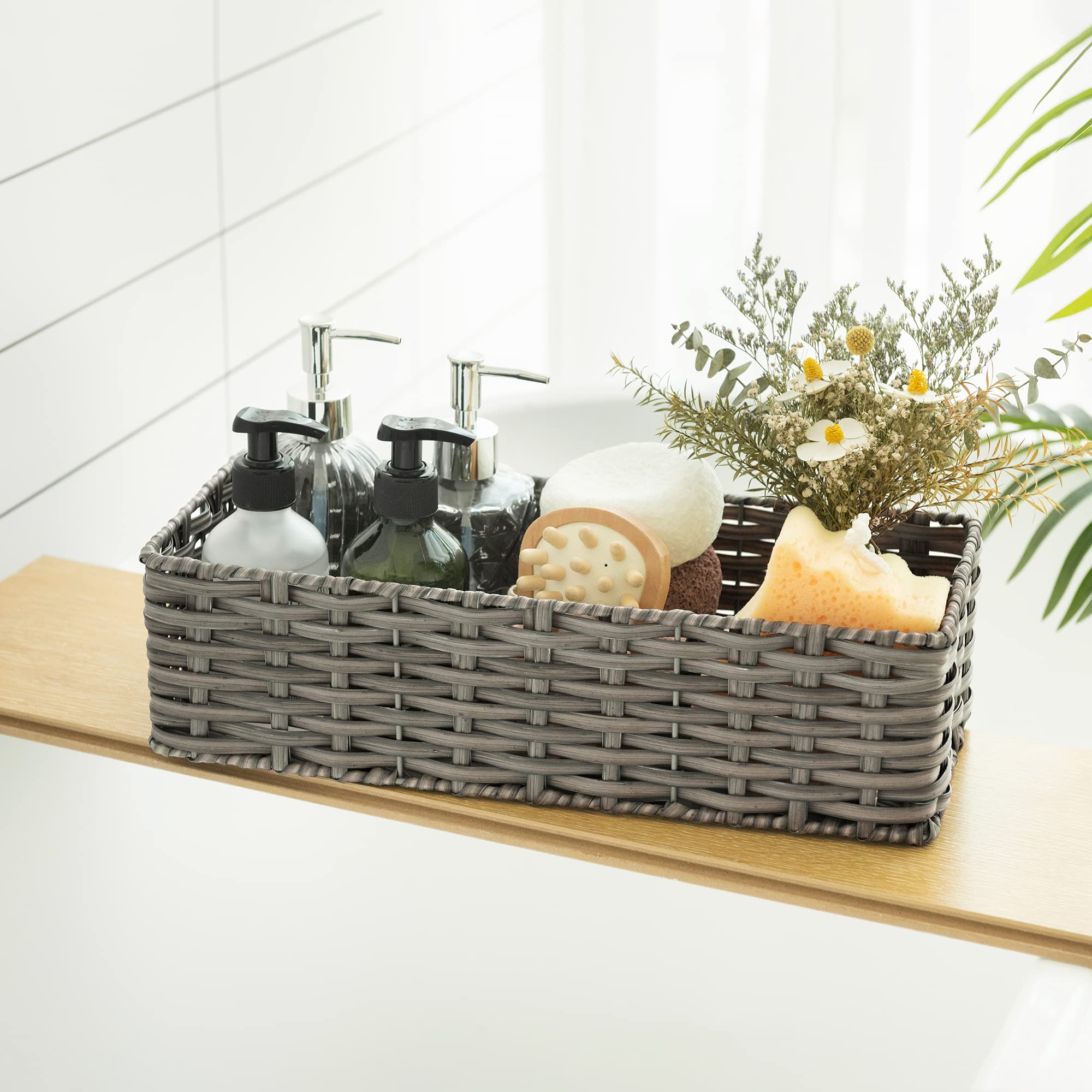 GRANNY SAYS Bundle of 2-Pack Wicker Storage Baskets & 2-Pack Wicker Baskets for Organizing