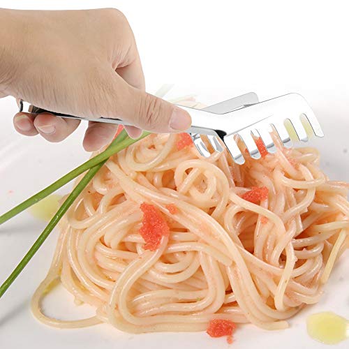 Spaghetti Tongs - Kitchen Pasta Tongs Stainless Steel Comb Shaped Tongs, Noodles Pasta Clip Kitchen Cooking Tool (8 inchs)