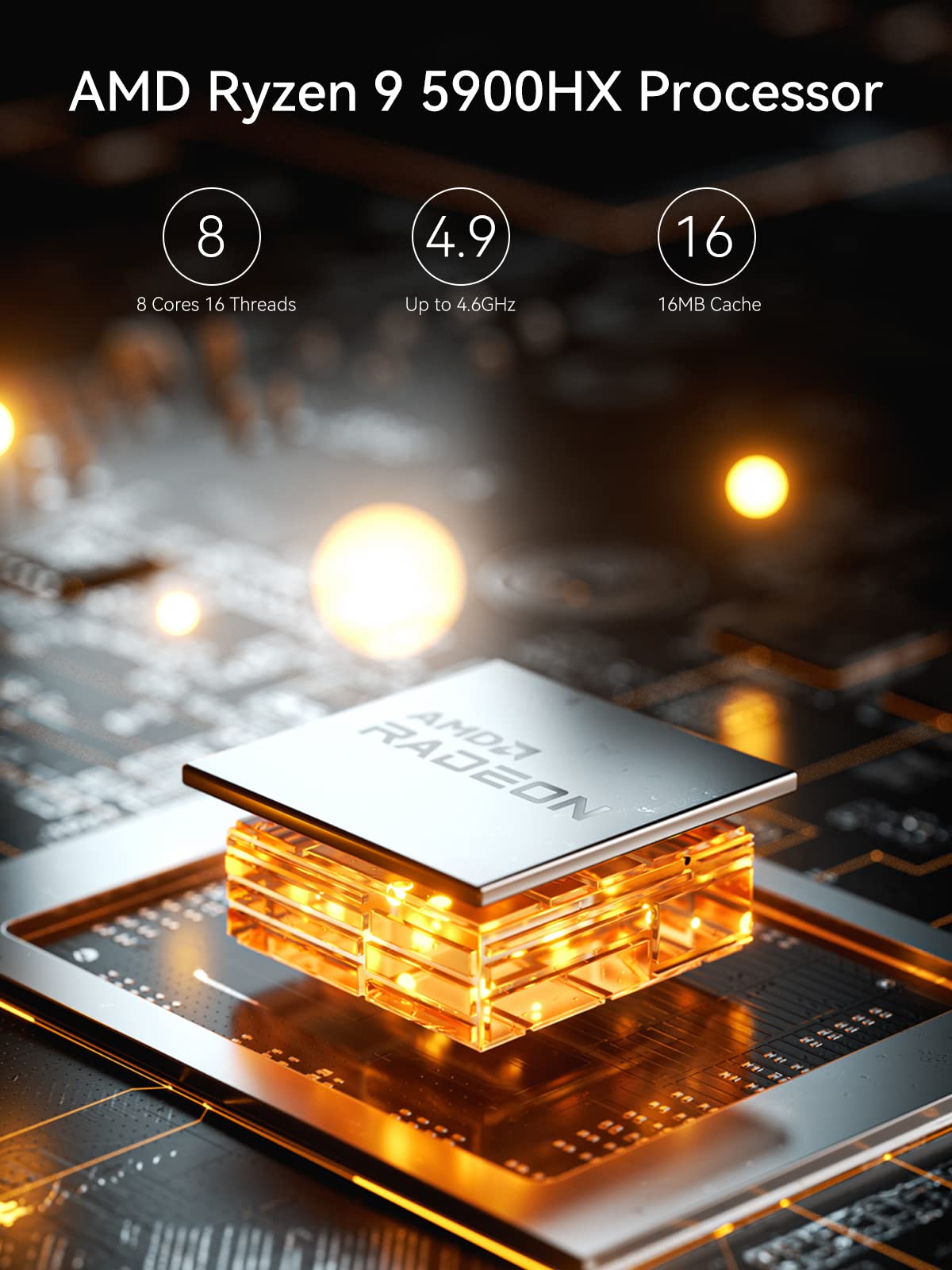 MINISFORUM UM590 Mini PC AMD Ryzen 9 5900HX(8C/16T) Windows 11 Pro Mini Computer, 32GB RAM + 512GB SSD, 2x HDMI 1x USB-C 4K@60Hz Triple Outputs, 2.5Gbps Lan, AMD Radeon Graphics Micro Desktop Computer