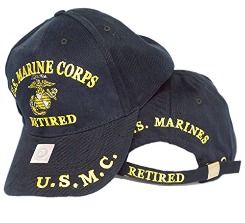 U.S. United States Marine Corps Retired Black Hat Cap USMC Marines 4-07-B