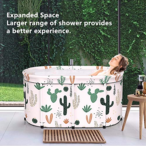 LUCKUP Large Foldable Soaking Bathing Tub Portable Bathtub for Adults Freestanding Non-Inflatable Hot Bath Tub, Thickened Thermal Foam to Keep Temperature Suitable for two person 43βx25βx20β