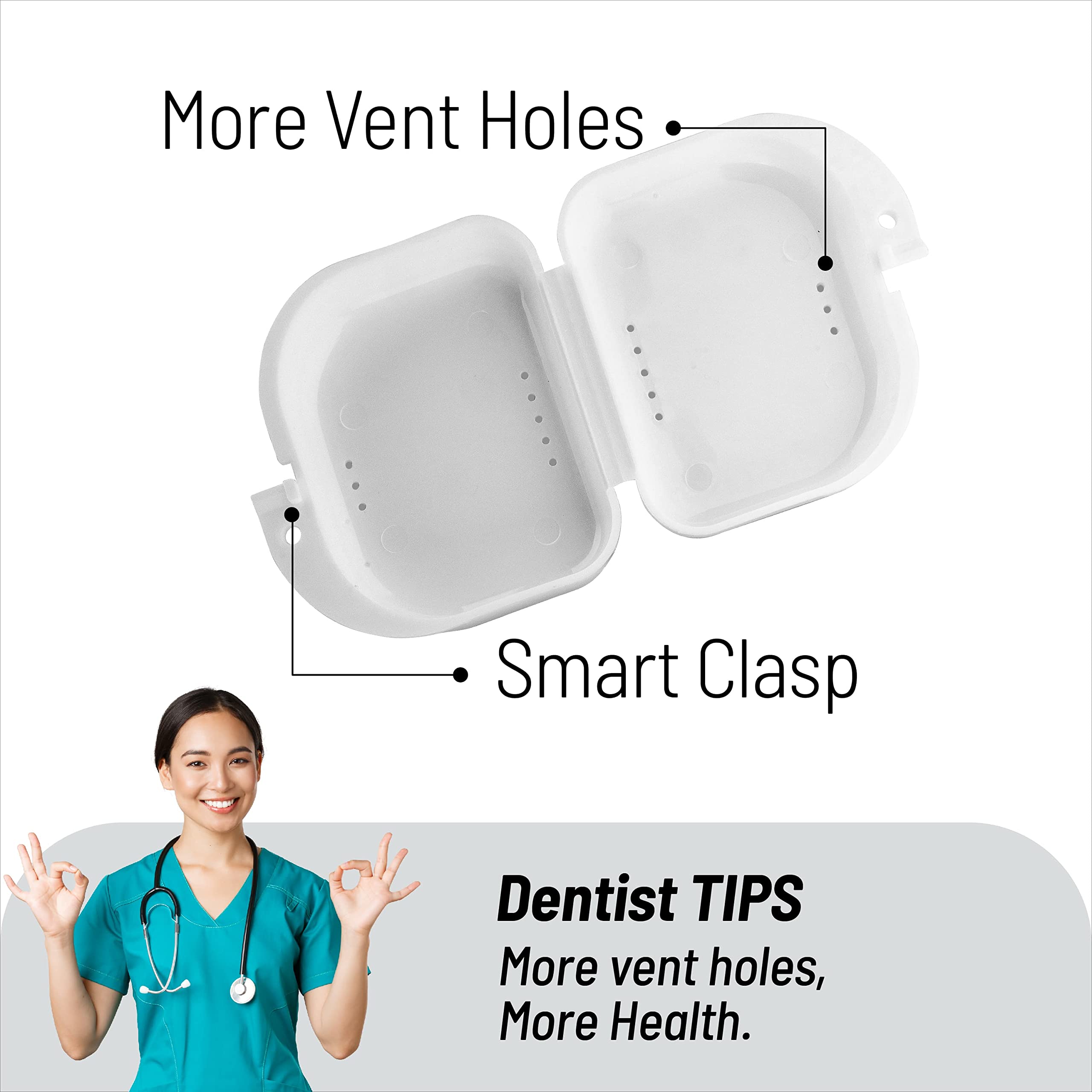 HOUSYLOVE Retainer Cases Cute, Retainer Holder Case 1 Pack (White)