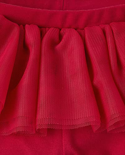 The Children's Place Baby Girl's Legging Pants, Hot Pink Tutu/Black Flowers 2-Pack, 0-3 Months