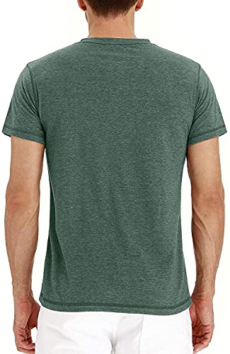 Sailwind Mens Henley Short/Long Sleeve T-Shirt Cotton Casual Shirt US Large VG Green