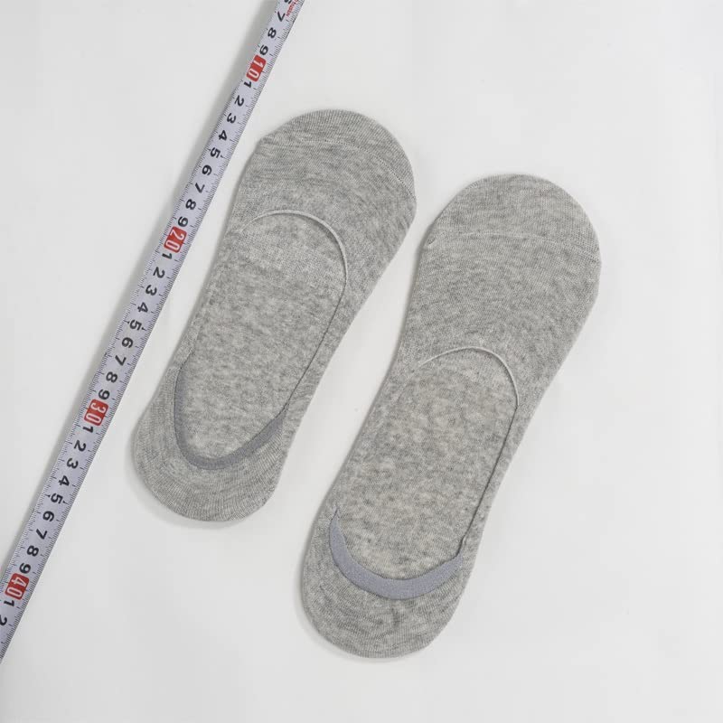 GPPZM 5 Pairs Men's Socks Summer Cotton Large Size Boat Socks Solid Color Invisible Silicone (Color : D, Size : Plus Size)