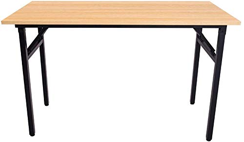 Haobase Folding Computer Foldable Writing and Study Table for Home and Office Workstations, Teak and Black (40" X 20" X 30 ")
