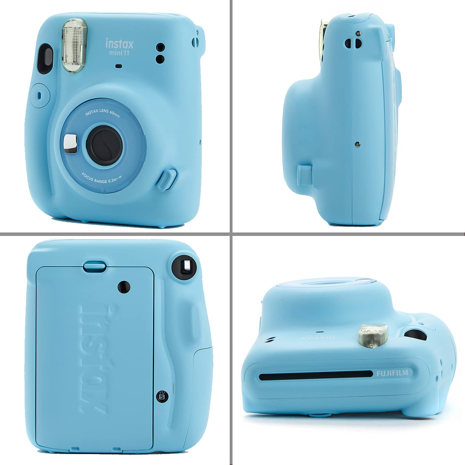 Fujifilm Instax Mini 11 Instant Camera + Instax Mini Twin Pack Film + Hanging Frames + Plastic Frames + Case + Close Up Filters - All Inclusive Bundle! (Sky Blue)