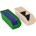 Plastic Shelf Bin Nestable 8-3/8"W X 23-5/8" D X 4" H Beige - Lot of 6