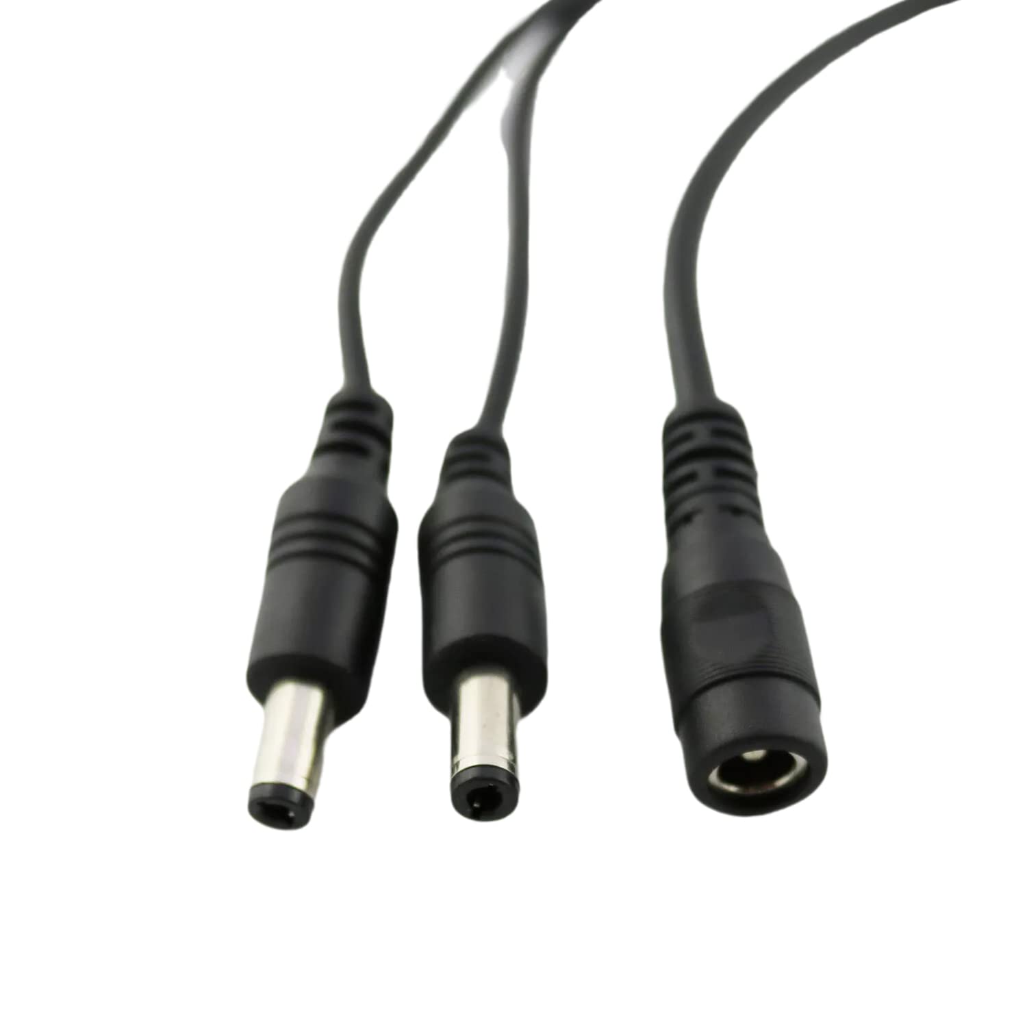 UpperFu 2pcs CCTV DC Power Splitter Cable 5.5mm x 2.5mm Female Jack to 2 Male Splitter Connector Cable 5.5mm x 2.5mm Adapter for LED Strip Surveillance Camera Security Camera