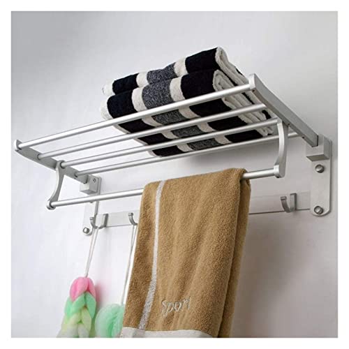 Towel BAR Rack Towel Rack Bathroom Double Towel Bar Foldable Bath Activity Towel Rack Space Towel Rack Aluminum Bathroom Holder