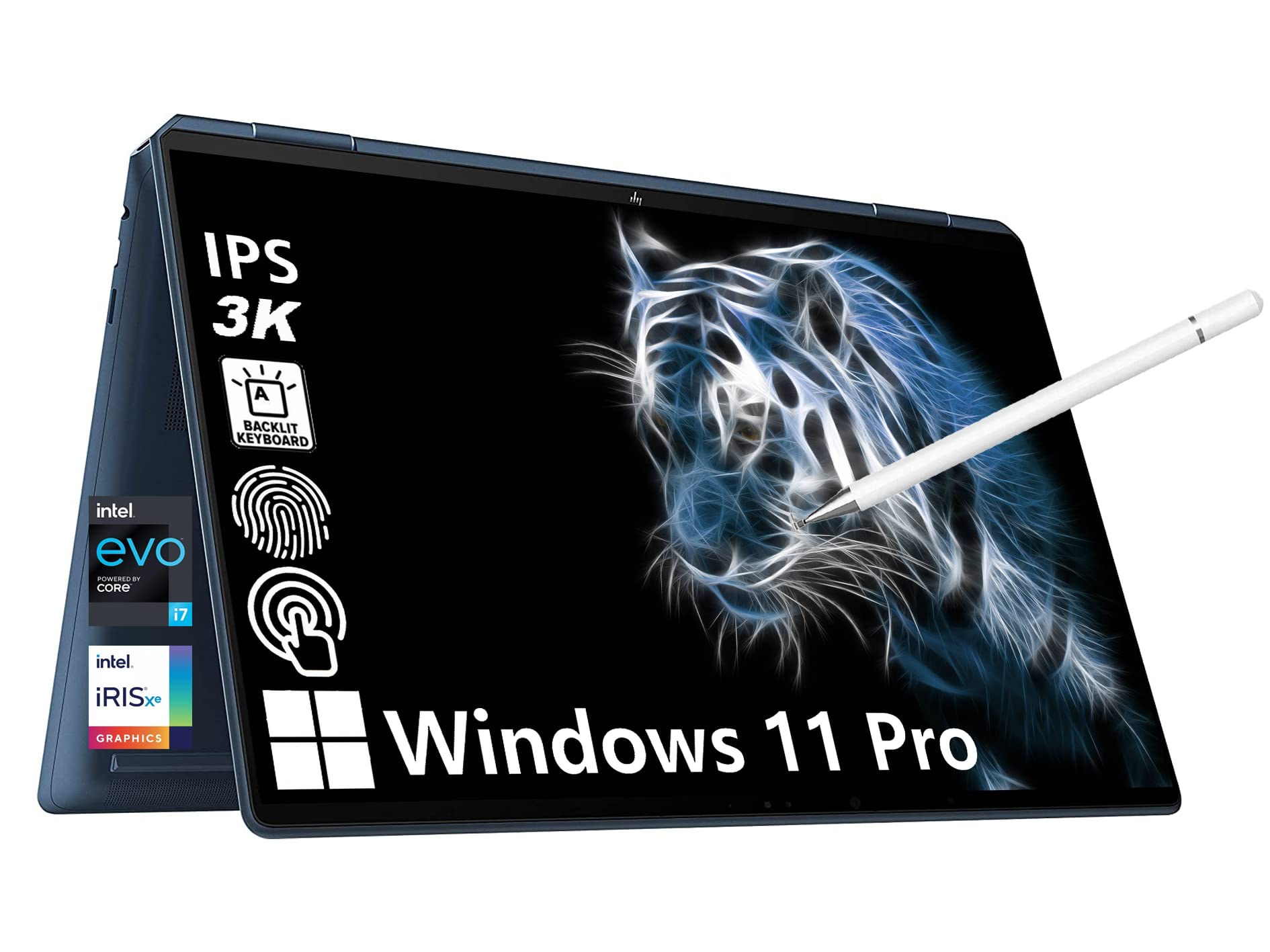 HP [Windows 11 Pro] Spectre 2-in-1 Convertible Business Laptop, 16" 3K Touchscreen, Intel Evo Platform Core i7-12700H, 16GB RAM, 2TB SSD, Thunderbolt 4, Fingerprint, Backlit Keyboard, Durlyfish