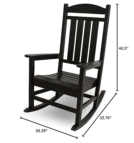POLYWOOD R100BL Presidential Rocking Chair, Black