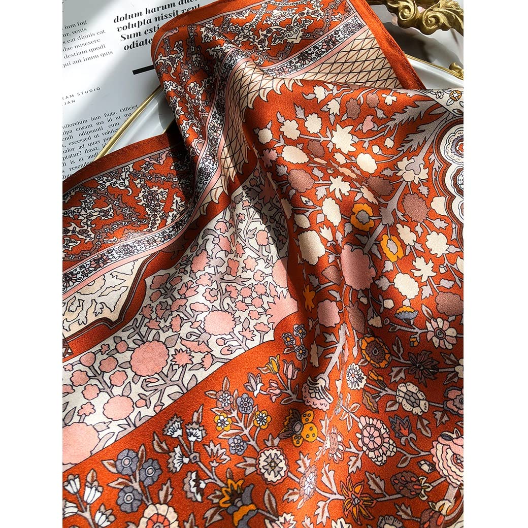 GPPZM Satin Silk Scarf Silk Women's Spring and Autumn Long Mulberry Silk Scarf Shawl Dual-use (Color : A, Size : 175cm)