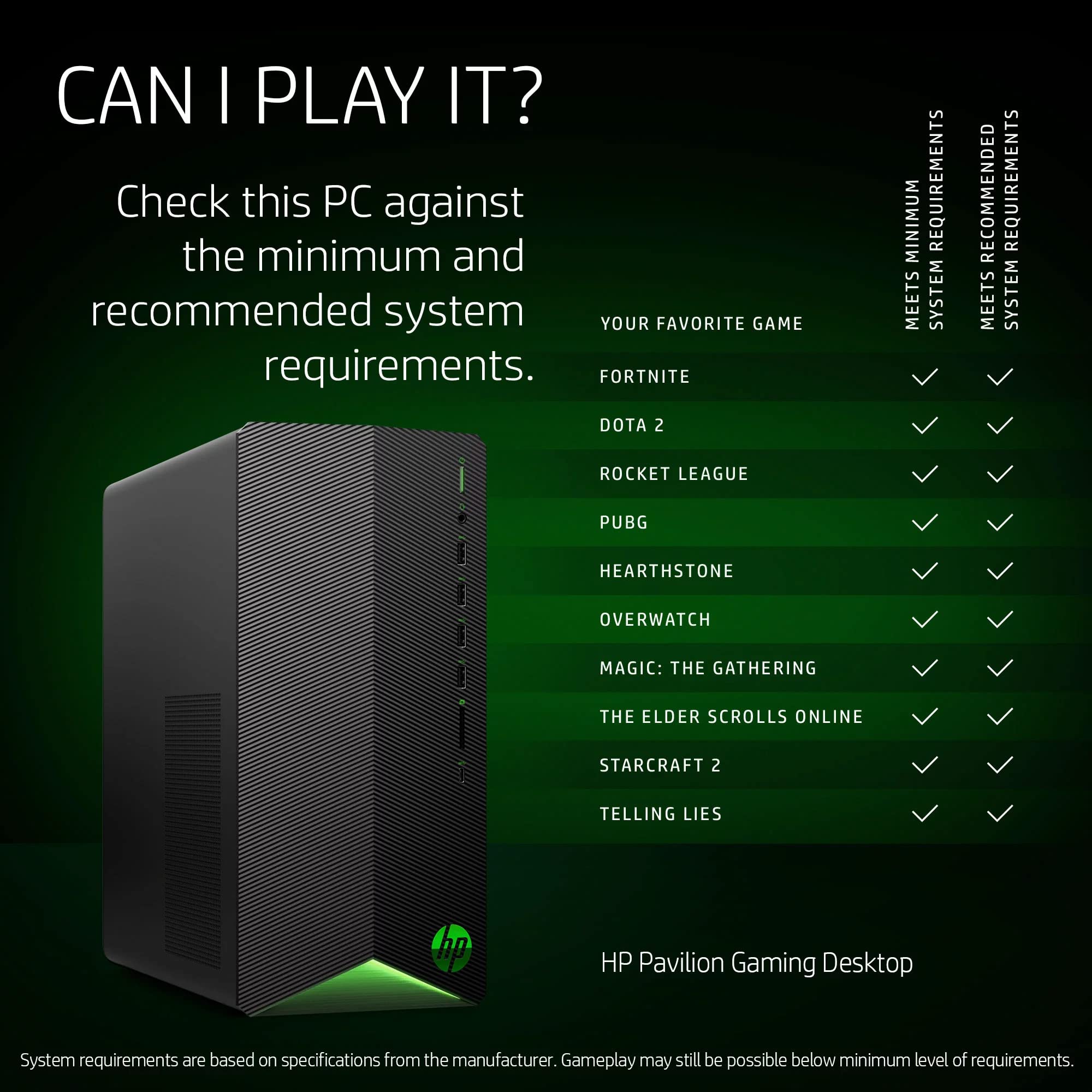 HP Pavilion Gaming Desktop PC AMD Ryzen 5 5600G Processor, AMD Radeon RX5500, 8GB RAM, 256GB PCIe NVMe M.2 SSD, with Mouse and Keyboard Windows 10 Home (TG01-2003w)