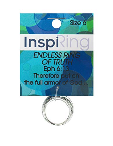 Ephesians 6:13 Silver Plated Women's Double Mobius Ring Size 6