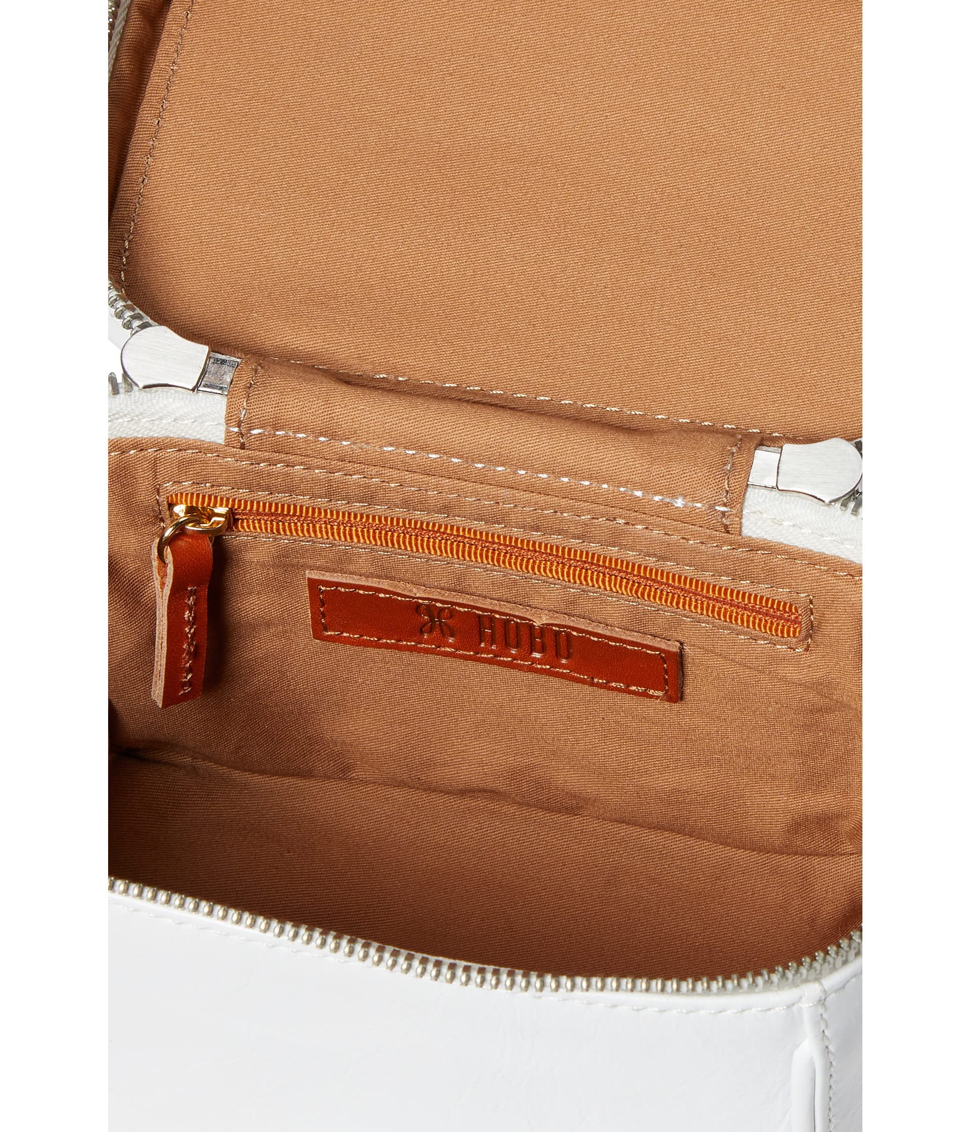HOBO Pixie Crossbody Bag for Women - Leather Construction with Sandle-Wood Polyester Lining, Zippered Closure, and Crossbody Strap Optic White One Size One Size