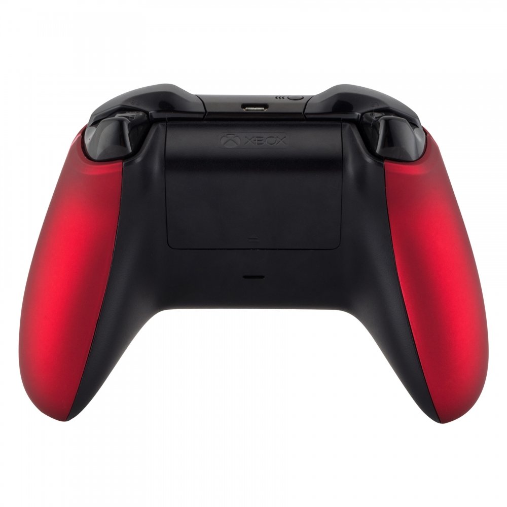 eXtremeRate Red Soft Touch Left Right Panel Handle Side Rails Replacement Parts for Xbox One Standard Controller Model 1537/1697