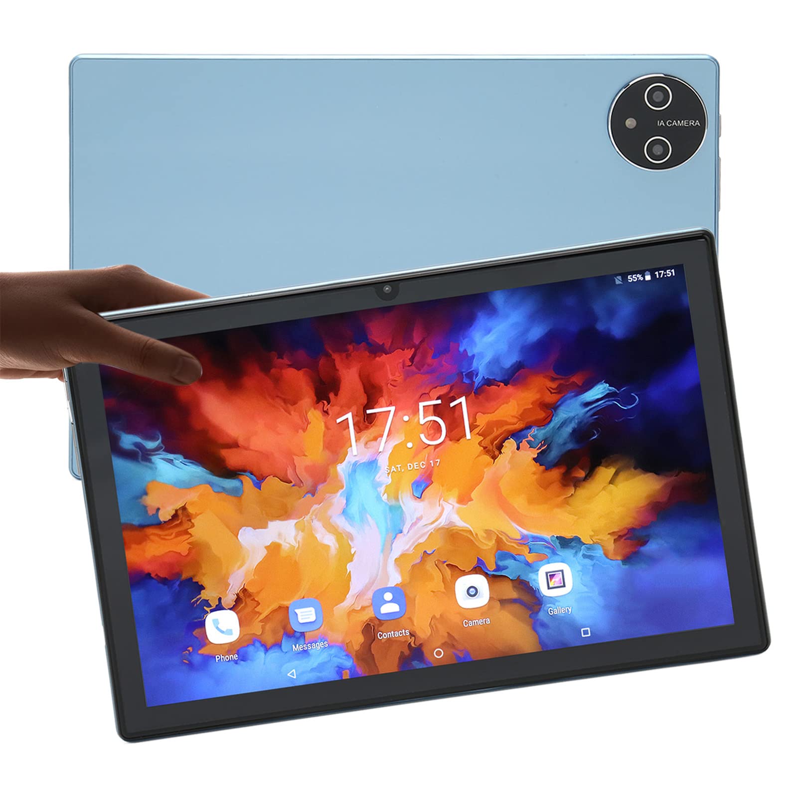 Haofy 10.1 Inch Tablet, US Plug 100β240V RGB Keyboard 2 in 1 Tablet PC 8800mAh MT6755 Octa Core 4G LTE for Entertainment (Blue)