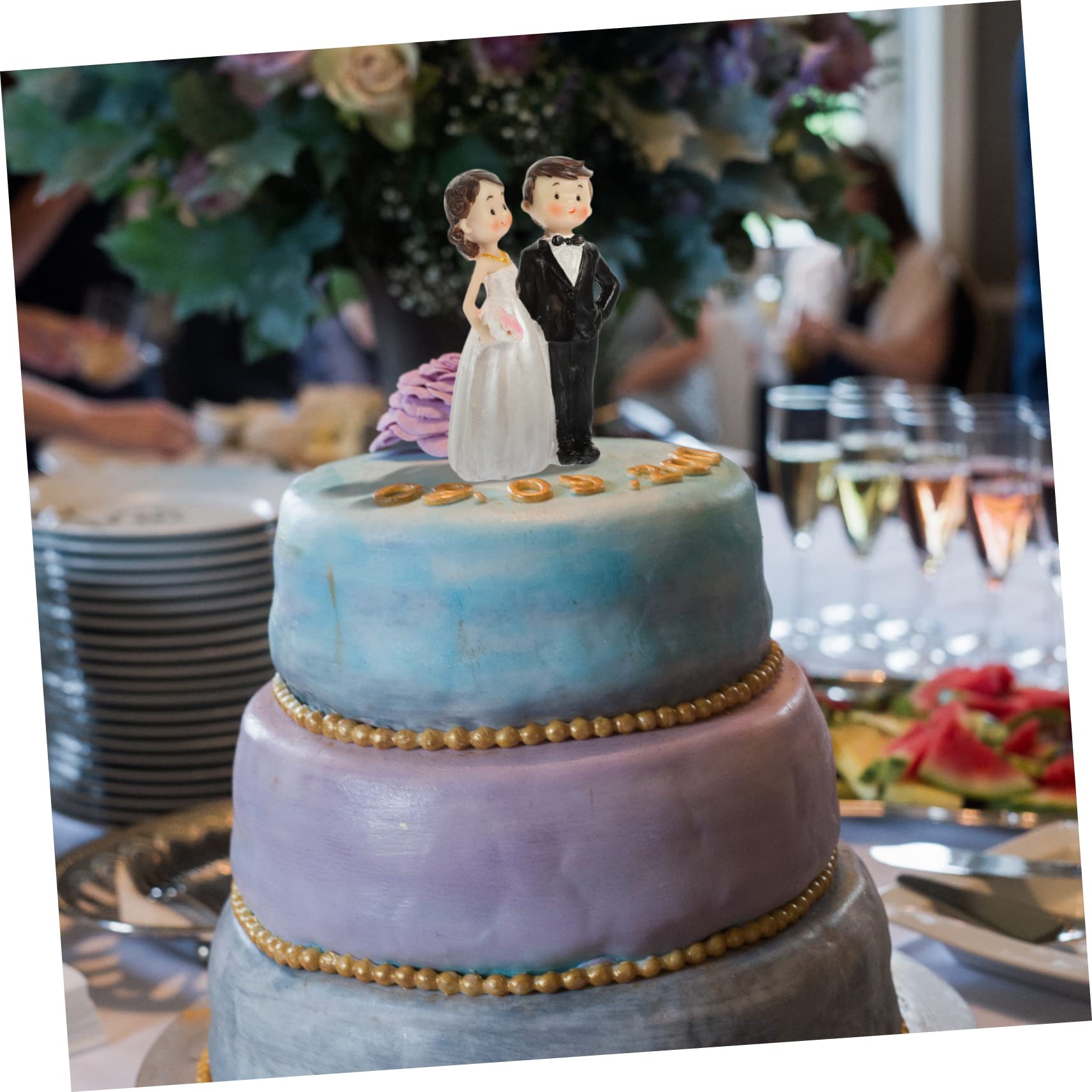 Toyvian Wedding Doll Ornaments Couple Sculpture Lovely Cake Decor Wedding Cake Decorations Rustic Cakes Toppers Delicate Couple Figure Wedding Cake Figurine Groom Desktop China Bride Resin