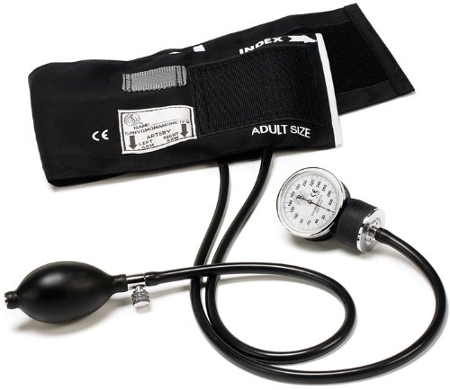 Prestige Medical Adult Cotton Aneroid Sphygmomanometer, Black